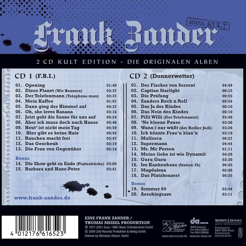 Frank Zander: Frank Zander: F.B.I. / Donnerwetter (Kult Edition) - jp